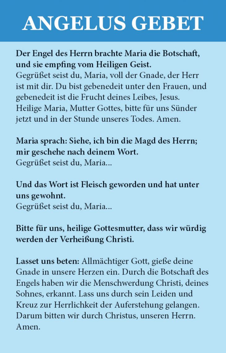 Angelus-Gebet im Kreditkartenformat - KIRCHE IN NOT Österreich